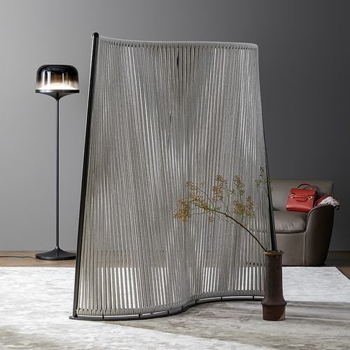 Contemporary screen - Wave - BONALDO - painted metal / rope / curved
