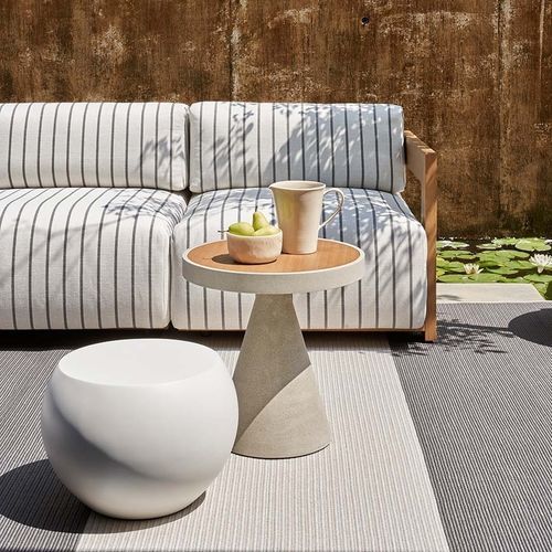 Contemporary side table - CONE OPEN AIR - MERIDIANI - iroko / Ductal ...