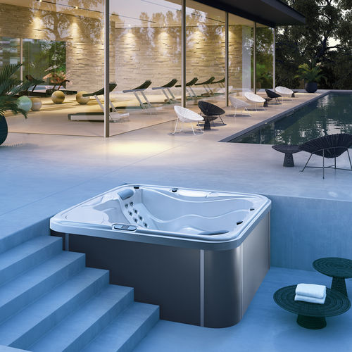 Above Ground Hot Tub 228 Glass 1989 Built In Square 5 Person