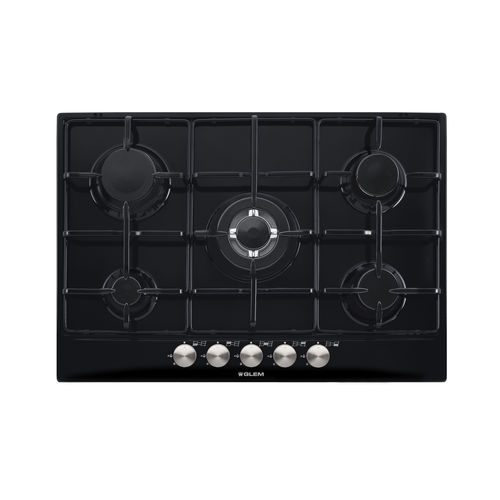 Gas cooktop - GT755BK - GLEM gas S.p.A. - 5 burner / built-in / with knobs