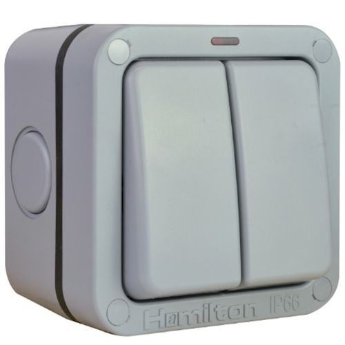 Light switch - ELMR22NGY - Hamilton Litestat - push-button / surface ...