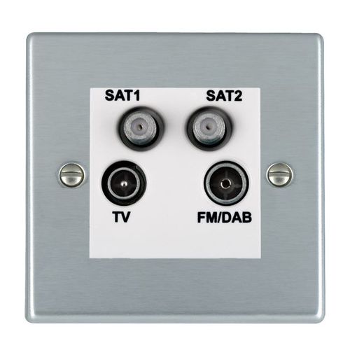 Multimedia socket - HARTLAND - Hamilton Litestat - wall-mounted / metal ...