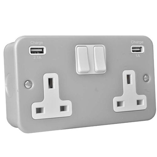 USB socket - Metalclad - Hamilton Litestat - double / wall-mounted ...