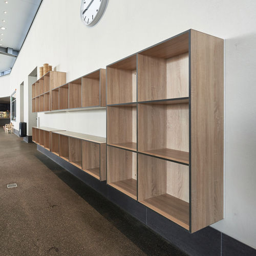 Wall-mounted shelf - Schaefer-Trennwandsysteme - contemporary / HPL / white