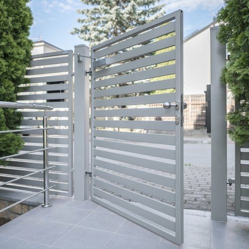 Perforated sheet metal garden gate - MODERN - WISNIOWSKI - electro ...