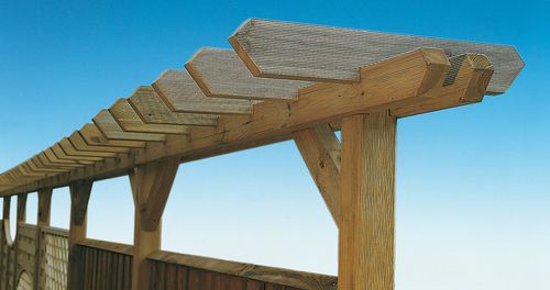 Self-supporting pergola - exclusive - Braun Wuerfele - pine / wooden ...