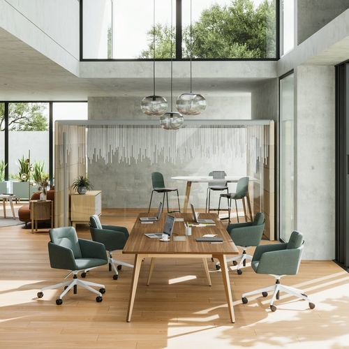 Contemporary conference table - LARES - Steelcase - wooden / wooden ...