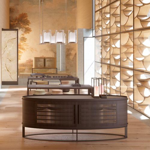 Contemporary sideboard - YFOS - DIMENSIONE CHI WING LO - oak / sucupira / metal