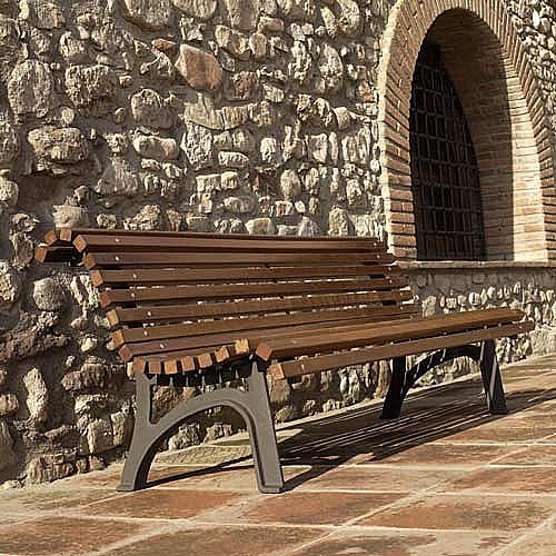 Contemporary public bench - PLAZA REAL - Colomer - wooden / cast iron ...