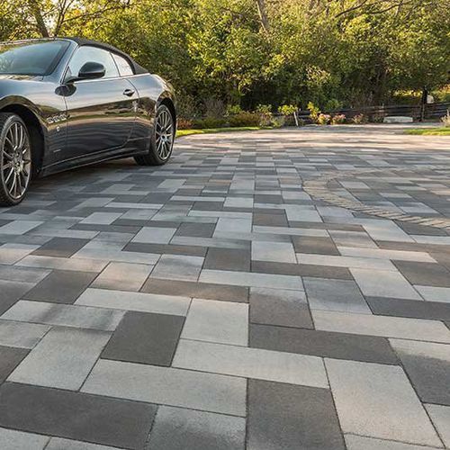 Engineered stone paver - SENZO™ - UNILOCK - outdoor / textured / drive-over