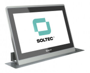 Conference table touch screen - SRET173G-10 - SOLTEC S.L. - countertop / motorized / retractable