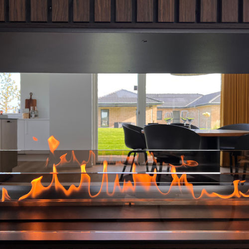 Steel bioethanol burner - Panel - Attika Feuer AG - rectangular / built-in