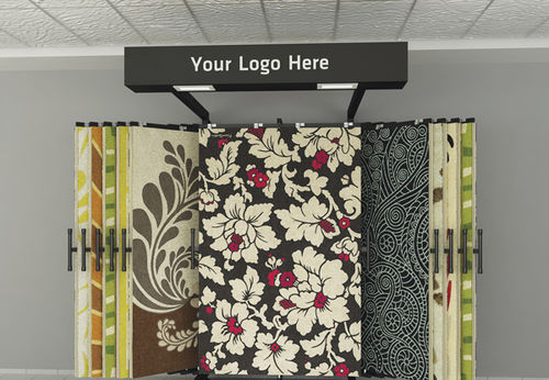 Metal carpet display rack - ROTATING BOOK - AKDENIZ Display Systems ...