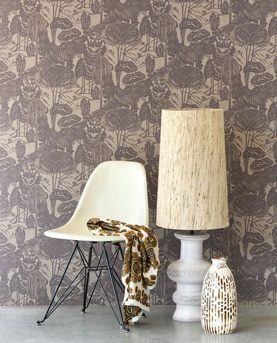 Contemporary wallpaper - GROOVY - Eijffinger - vinyl / floral / nature pattern
