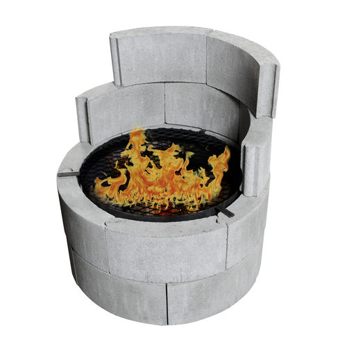 Wood-burning barbecue - GLADSTONE - shaw brick - fixed / stone