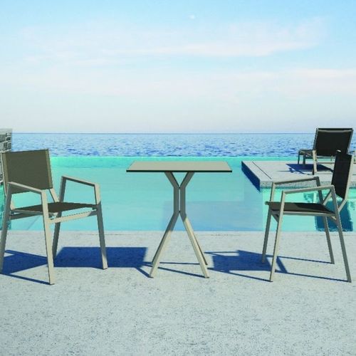 Contemporary bistro table - ORA - 10Deka - HPL / aluminum base / round