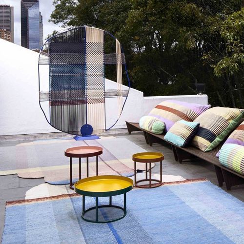 Contemporary screen - ANDINAS - Ames design - galvanised steel / PVC / rope