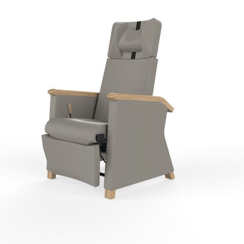 Leather medical chair - GAIA LOUNGE - Navailles - wooden / reclining ...