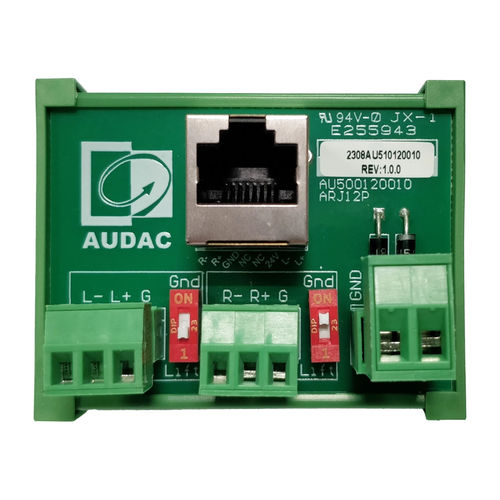 Gateway interface module - ARJ12P - Audac - DIN rail / RJ45