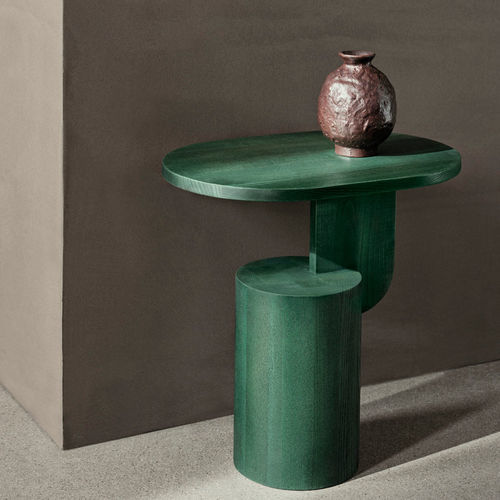 Contemporary side table - Insert - Ferm Living - ash / ash base / round