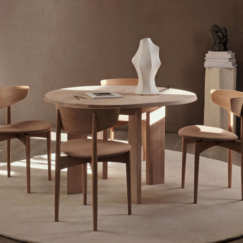 Contemporary dining table - Tarn - Ferm Living - beech / beech base / round