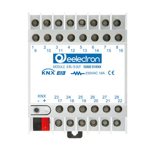 Binary input interface module - IO88E01KNX - Eelectron - binary output / DIN rail / KNX