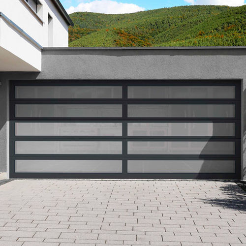Sectional garage door - AVANTE® SLEEK - Copy door - aluminum / acrylic ...
