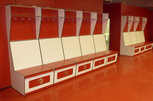 Contemporary locker room bench - ATYPICAL - Frajt s.r.o. - HPL / with ...