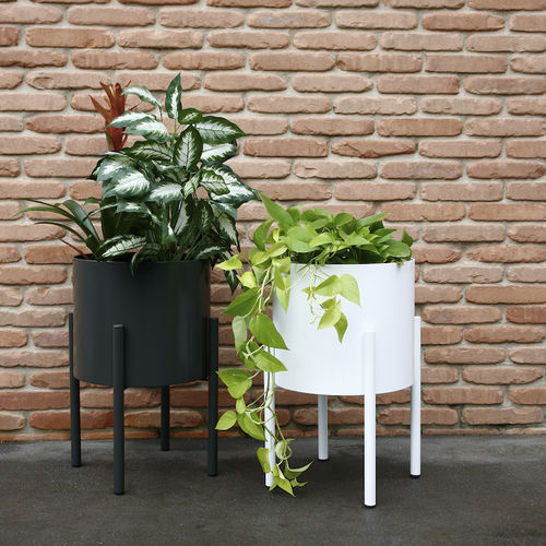 Metal flower pot - COMBO - iCARRARO italian makers - round