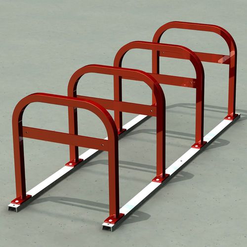 Floor-mounted bike rack - SQUARE U ON RAILS - Madrax - secure / for ...