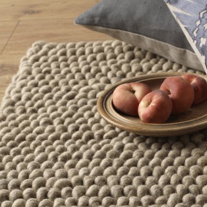 Contemporary rug - PEBBLES - Jacaranda - plain / wool / rectangular