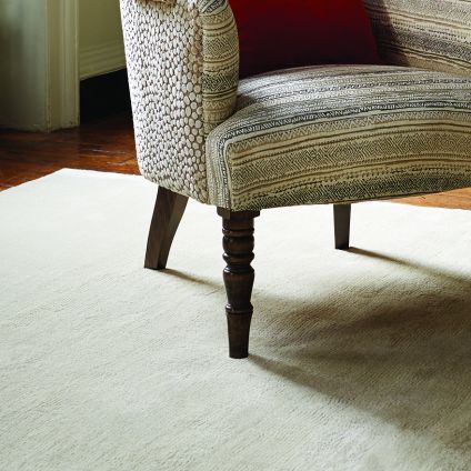 Contemporary rug - AGRA - Jacaranda - plain / wool / Tencel®