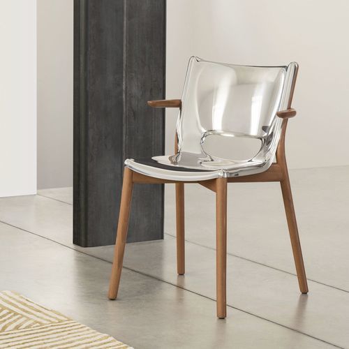 Contemporary chair - Poêle Collection - ALESSI S.P.A. - beech / steel ...