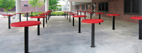 Contemporary high bar table - TALL FOOD COURT - Dero - steel / square ...