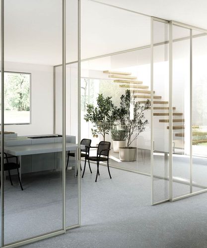 Removable partition - MIES - adielle srl - glazed / aluminum / home