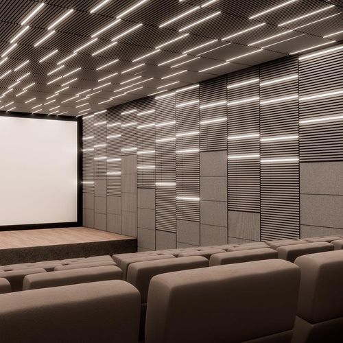 Acoustic wall panel - RAIL™ - anima&corpo - for ceiling / polyester ...