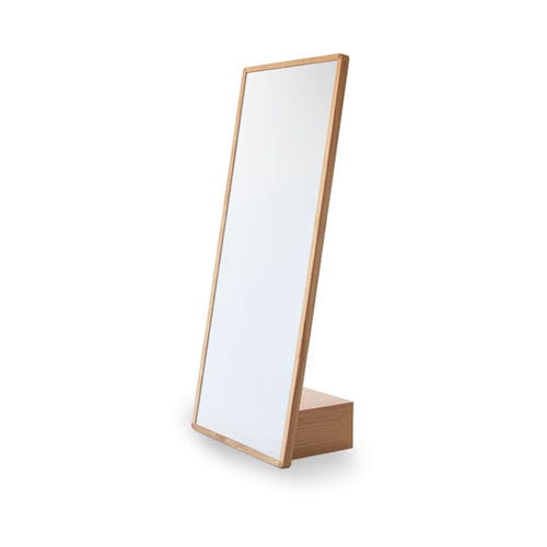 Free-standing mirror - ANDREA - HEAVENS - contemporary / rectangular / oak