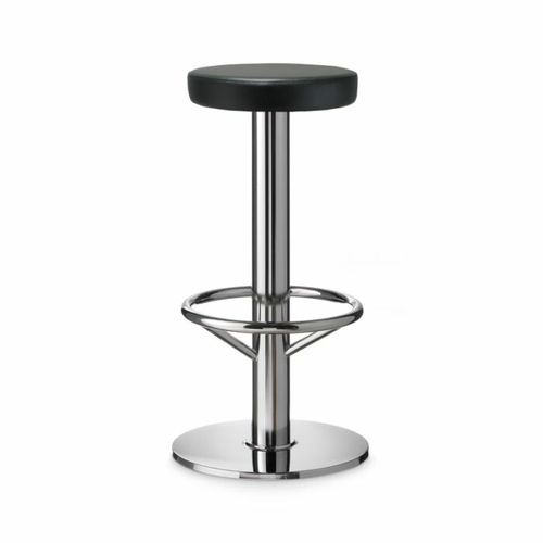 Contemporary bar stool - 430 - PF Stile Srl - leather / steel base ...