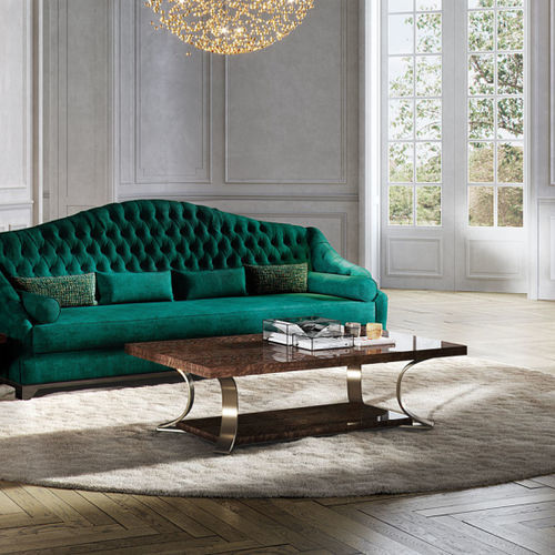 Contemporary coffee table MUST Capital Collection wooden metal base rectangular