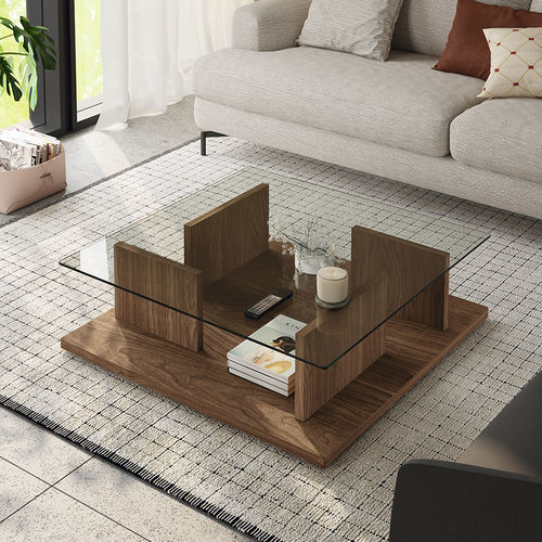 Contemporary coffee table - Artica - Mobenia - glass / lacquered wood ...