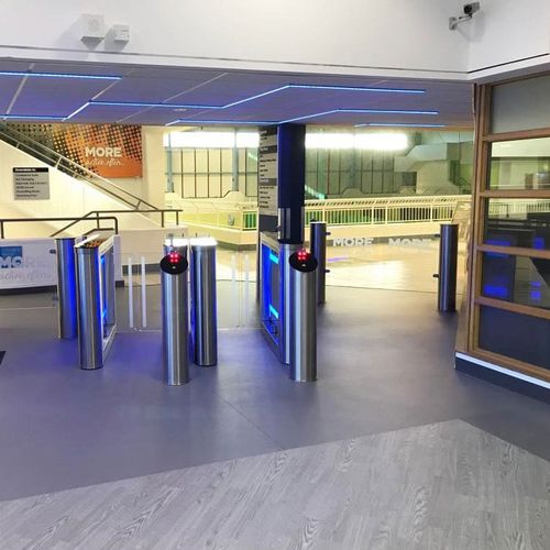 Access control barrier - GATE-GS - TiSO - swing / stainless steel / glass