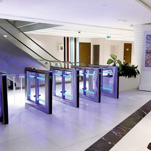 Access control speed gate - SWEEPER-S - TiSO - stainless steel / glass