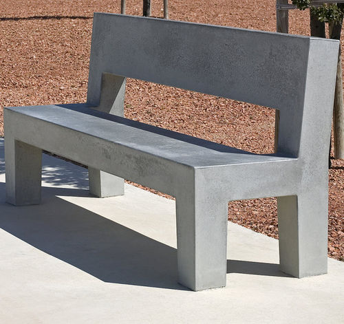 Contemporary public bench - TRIPLEX - Mago Urban - concrete / with backrest