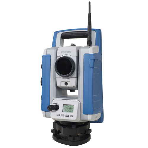 Total station with prism - FOCUS 35 - Spectra precision - robotic ...