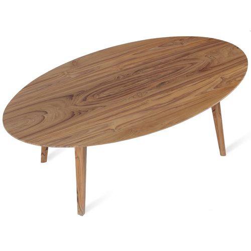 Modern table - ELIPS - ALANKARAM - teak / teak base / elliptical