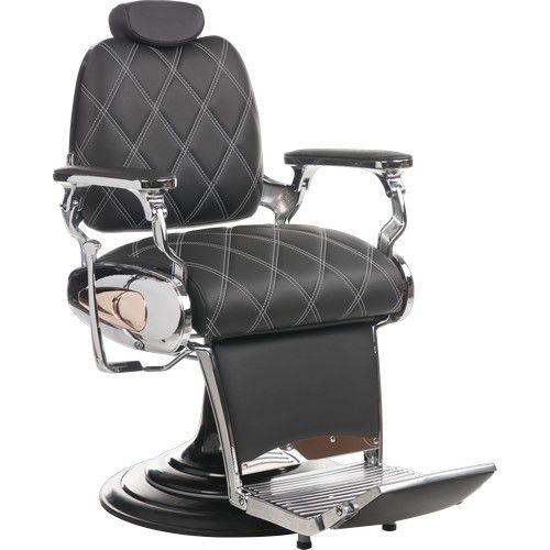 Fabric barber chair - TIGER - Ayala - chromed metal / with footrest ...