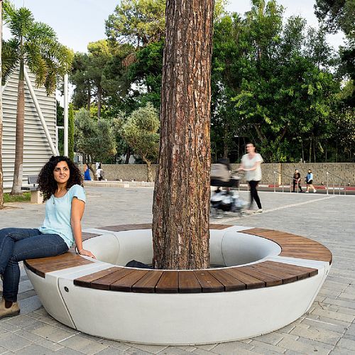 Concrete planter - NETA - Arica Urban - wooden / round / with ...