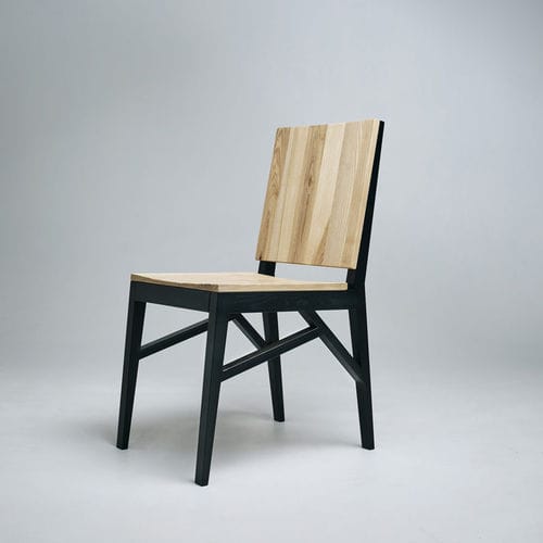 Rustic chair - DECO - KD Stripes - ash / black