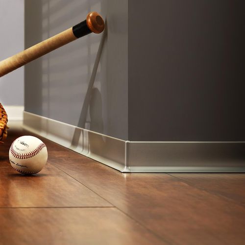 White baseboard - LINE 90 - PROFILPAS - black / stone / aluminum