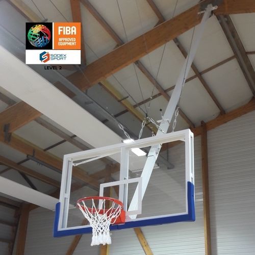 Indoor basketball hoop - S14751 - SODEX SPORT - 5x5 / base plate fixed ...